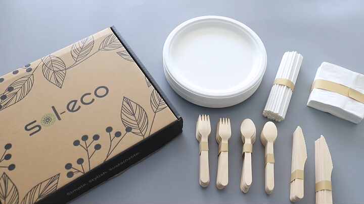 Wedding Birthday Party Tableware Set - Compostable & Biodegradable