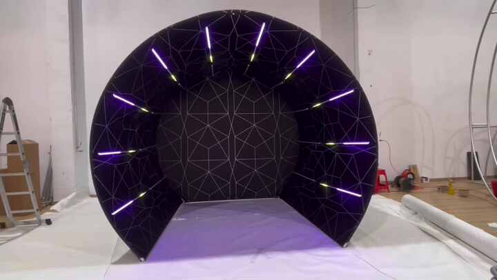 booth display tension fabric 360 enclosure tradeshow photo booth tunnel ...
