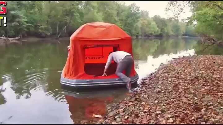 Water Camping Inflatable Shoal Floating Tent Inflatable Fishing Raft ...