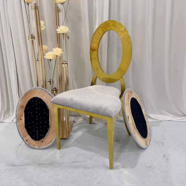 Golden Ring Back Chair Wedding Chairs O Back Stainless Steel Events ...