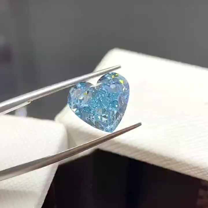 Goldleaf Lad Diamond Heart Cut Fancy Intense Blue VVS2 IGI Report 5.06 ...