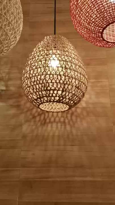 Decorative Nylon String Woven Lamp Cover Hexagon Shape Antique Metal ...