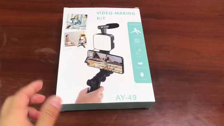Shotgun Microphone AY-49 Tripod Vlogging Kit for Ios & Android