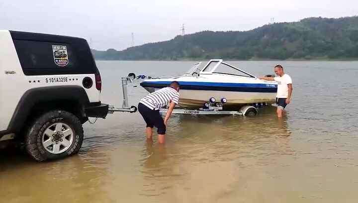Small Compact Folding Trailer for 3-4.2m Inflatable Boats - Durable ...
