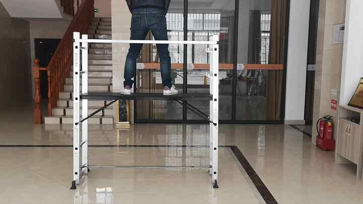 Lidl 7 Step Aluminium Folding Scaffolding Ladder EN131 - Durable ...