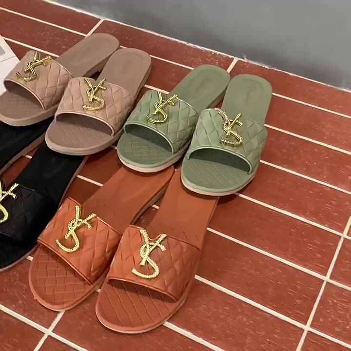 Wholesale Summer Outdoor Slide Women Wear Flat-bottomed Pvc Slippers ...