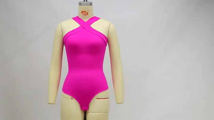 Hexin Custom Logo Crossover Halter Bodysuit Body Shaper Abdominal Tummy ...