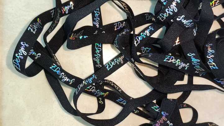 Custom Printed Logo Nylon Elastic Neck Tape Bands for T-Shirts ...