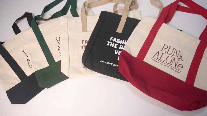 Custom Printed Logo Canvas Gift Cloth Round Bags