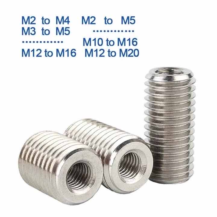 Inside Outside Thread Adapter Screw Nuts Insert Sleeve Converter Nut ...