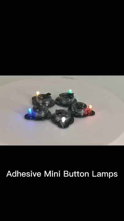 6 Pack Super Bright Adhesive Mini LED Button Battery Lights