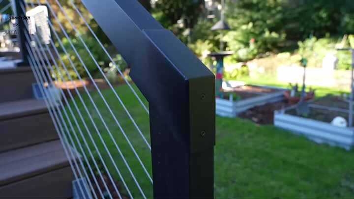 XIYATECH Outdoor Deck Wire Railing Tensioning Stainless Steel Cable Balustrade Post System For ...