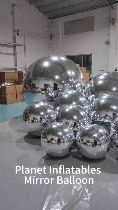 Custom Giant PVC Gold Silver Inridescent Hanging inflatable mirror ball sphere PVC Mirror Balloon Inflatable Mirror Ball