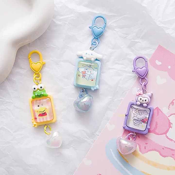 Al Kawaii My Melody Kuromi Cartoon Epoxy Photo Frame Keychain Phone ...