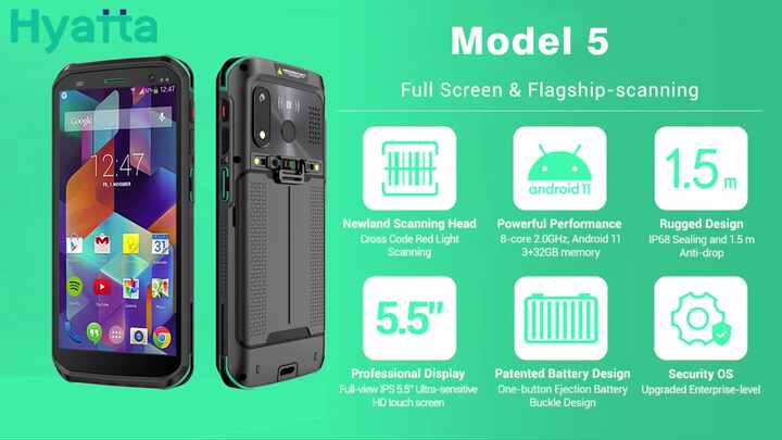 Hyatta Android 11 GMS Double 5g PDA Ip67 Étanche Android Industriel ...