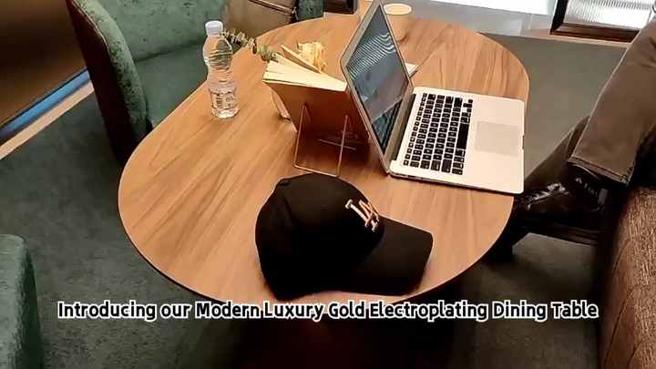 Modern Luxury Gold Electroplating Dining Table Stainless Steel and ...