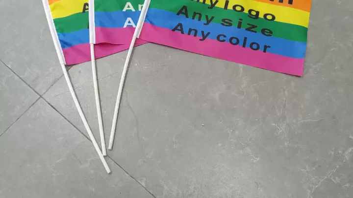 Personalized Design Logo Small Mini Stick Flag Custom