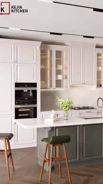 KEJIA Luxury Style Kitchen Cabinet Complete Set High Gloss Lacquer ...