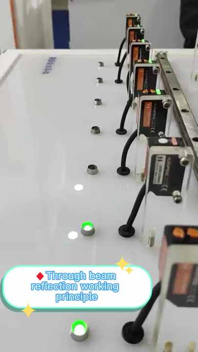 Retro reflection photocell transparent objects detection photoelectric sensors with sensitivity ...