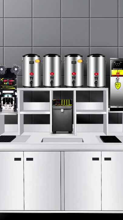 FEST Bubble Tea Shop Counter with Refrigeration - Stainless Steel