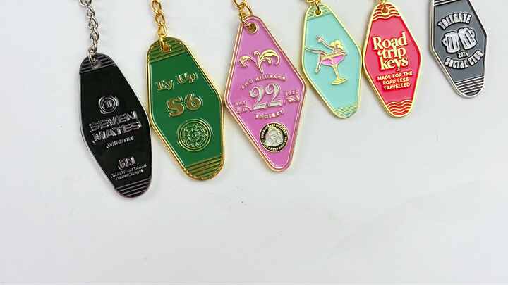 Custom Key Chains - Retro Motel Hotel Keyring Tags