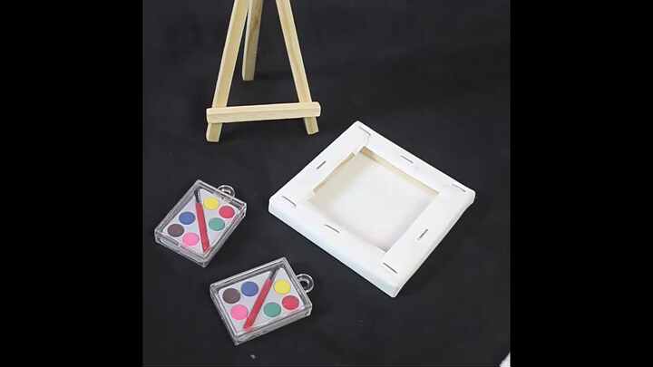 BESTLINE 2024 Mini DIY Acrylic Painting Easel 10*10cm Small Drawing ...