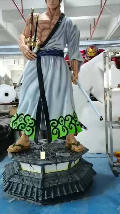 Custom Life size Action figure statue One Piece Zoro luffy resin crafts ...