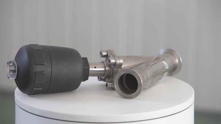 Ss304 Y Type Tri-clamp Pneumatic Angle Seat Valve Dn20 With Ss Actuator ...