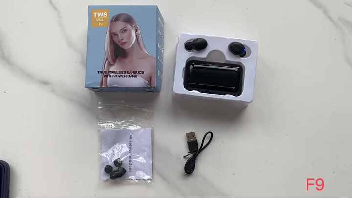 F9 in-Ear Headphones - HD Wireless Stereo with LED Display