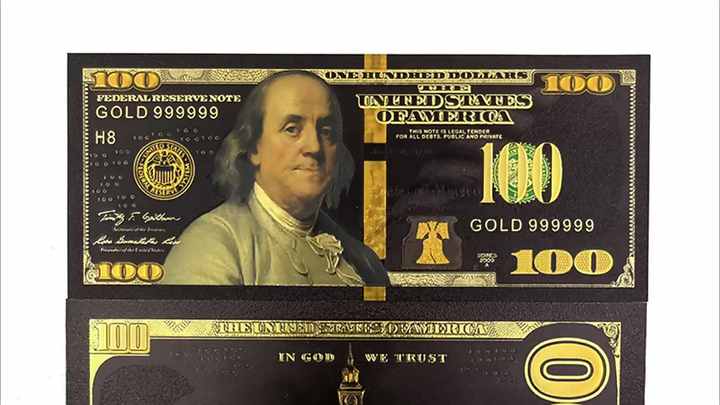 Custom Prop Money USA 100 Dollar Gold Banknotes for Decor