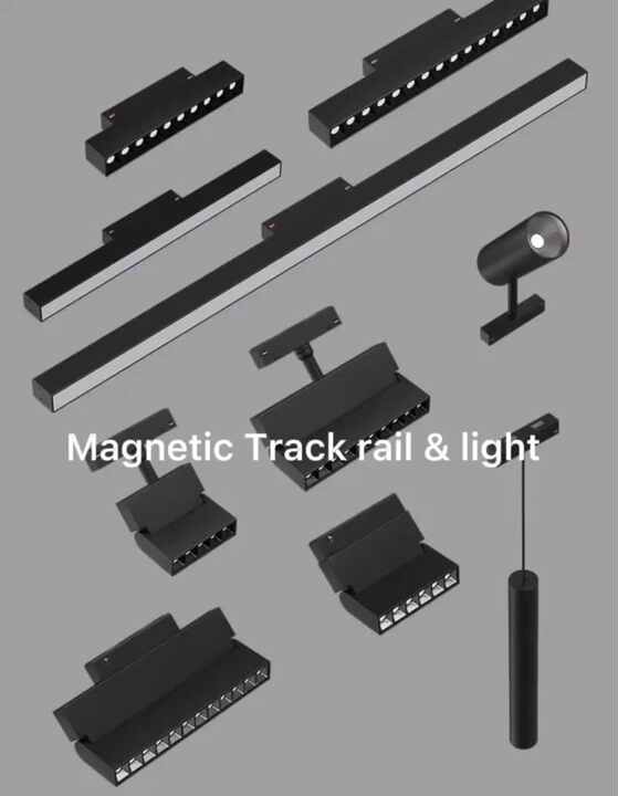 Magnetic COB Track Light Recessed Linear Ceiling Spotlights Adjustable ...