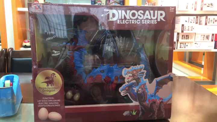 New Style Kids Boys Plastic Three Headed Dragon Dinosaur Toy with ...