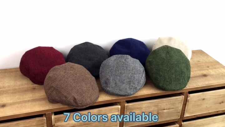 New Herringbone Berets Men's Peaked Cap Autumn Winter Middle Aged Warm ...