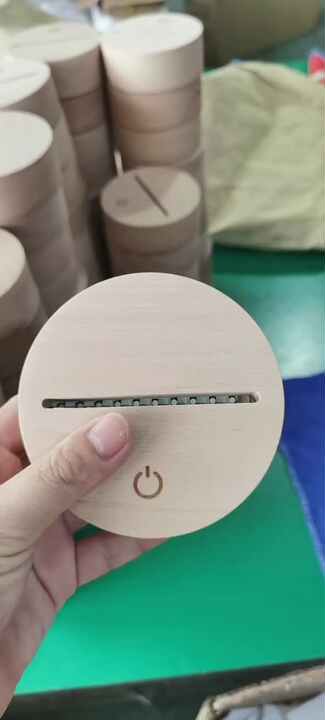 Round 3D Visual Illusion Lamp Base - Creative LED Night Light