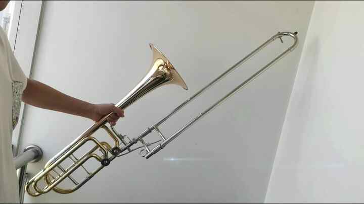 Professional Bass Trombone with Stainless Steel Pistons, Gold Lacquer ...