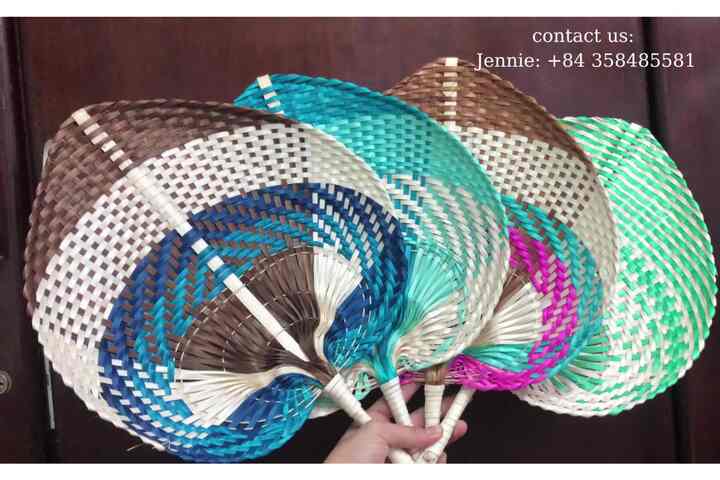 Straw Hand Fan Made by Hand - Traditional Vietnamese Art