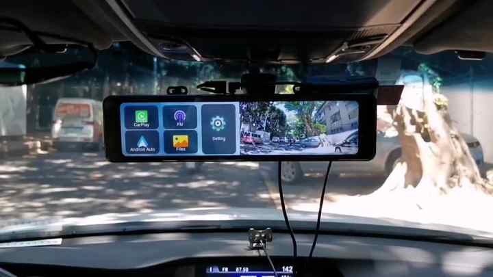 Mirror Dash Cam 12inch 4K Dash Cam Wireless CarPlay Android Auto ADAS Car DVR 5G WiFi GPS FM ...