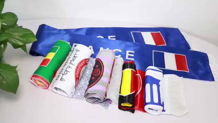 Custom Design Colorful Printed Sport Team Club Support Scarves