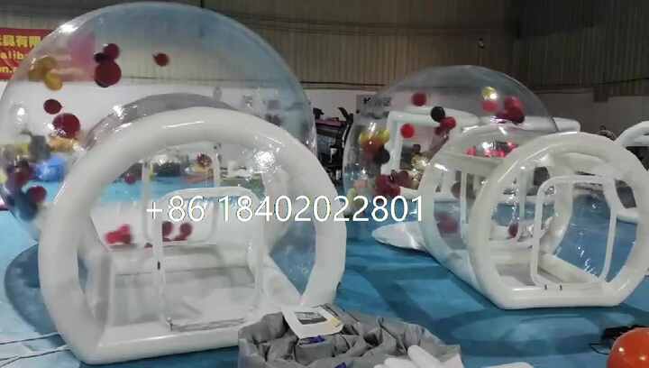 Bubble Bounce House Balloons Blowing Inside Crystal Igloo