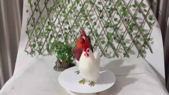 Realistic Real Rooster Figurine - Perfect for Home Decor