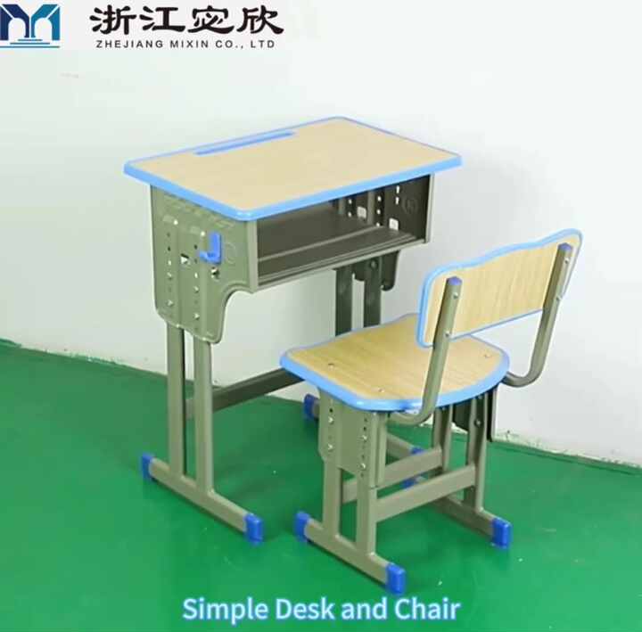 Single-Person Metal Screw-Lifting Double Column Desks Chairs Simple ...