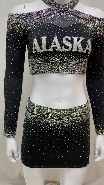 Sparkle Rhinestones Competition Cheer Uniform Youth Cheerleading ...