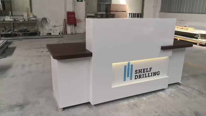 Reception Desk with Back Wall Laptop Desk - Unique & Durable