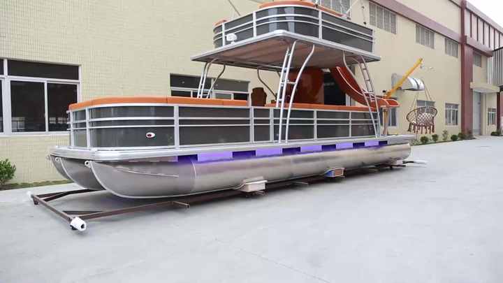 Party Barge Floating Pontoon Boat with Slide for Sale - 18-Person ...