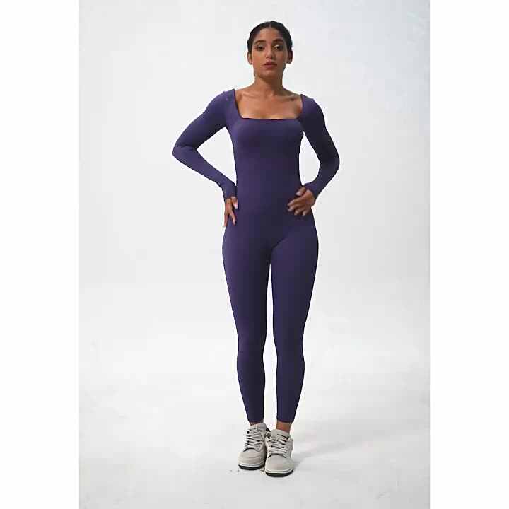 Hingto Designer Custom Nylon Women Fitness Compression Jumpsuit