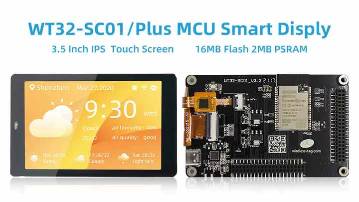 WT32-SC01 Plus Esp32 Touch LCD 3.5 Inch 320X480 Panel MCU Interface Development Board Built-In ...