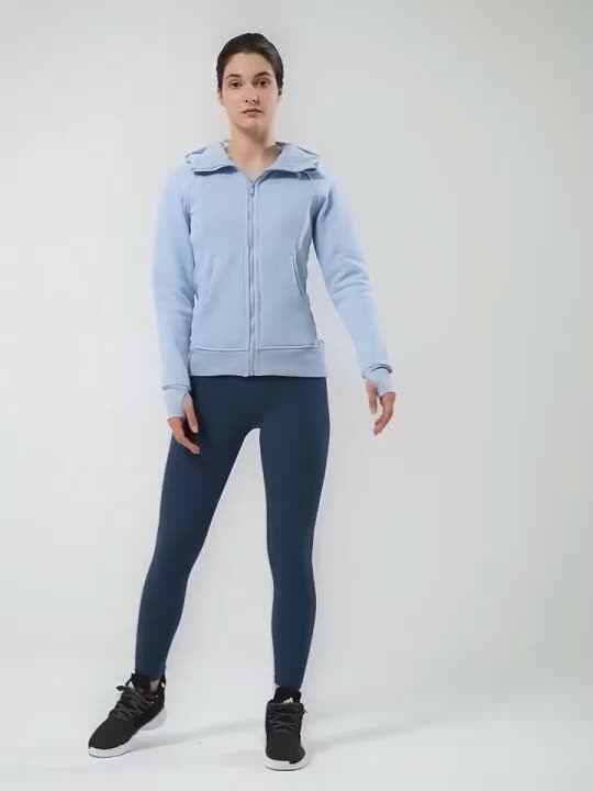 Women Thick Warm Fleece Fitness Yoga Gym Training Wear Thumb Out Long ...