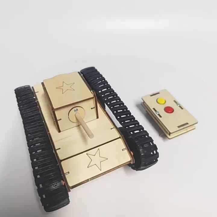 DIY Wooden 3D Wireless Remote Control Tank Model Science Kit STEAM ...