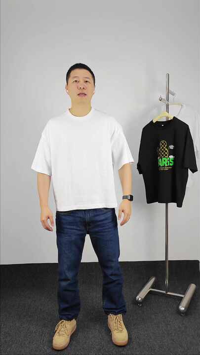 Custom Men's Boxy Fit Tee Shirt - 250-300 GSM Heavyweight 100% Cotton ...