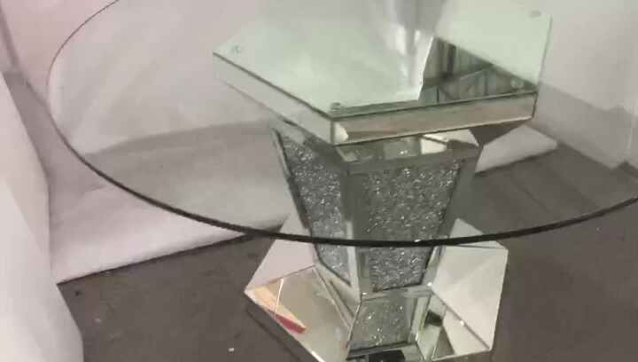 Wholesale 2021 New Design Crushed Diamond Round Silver Dining Furniture ...